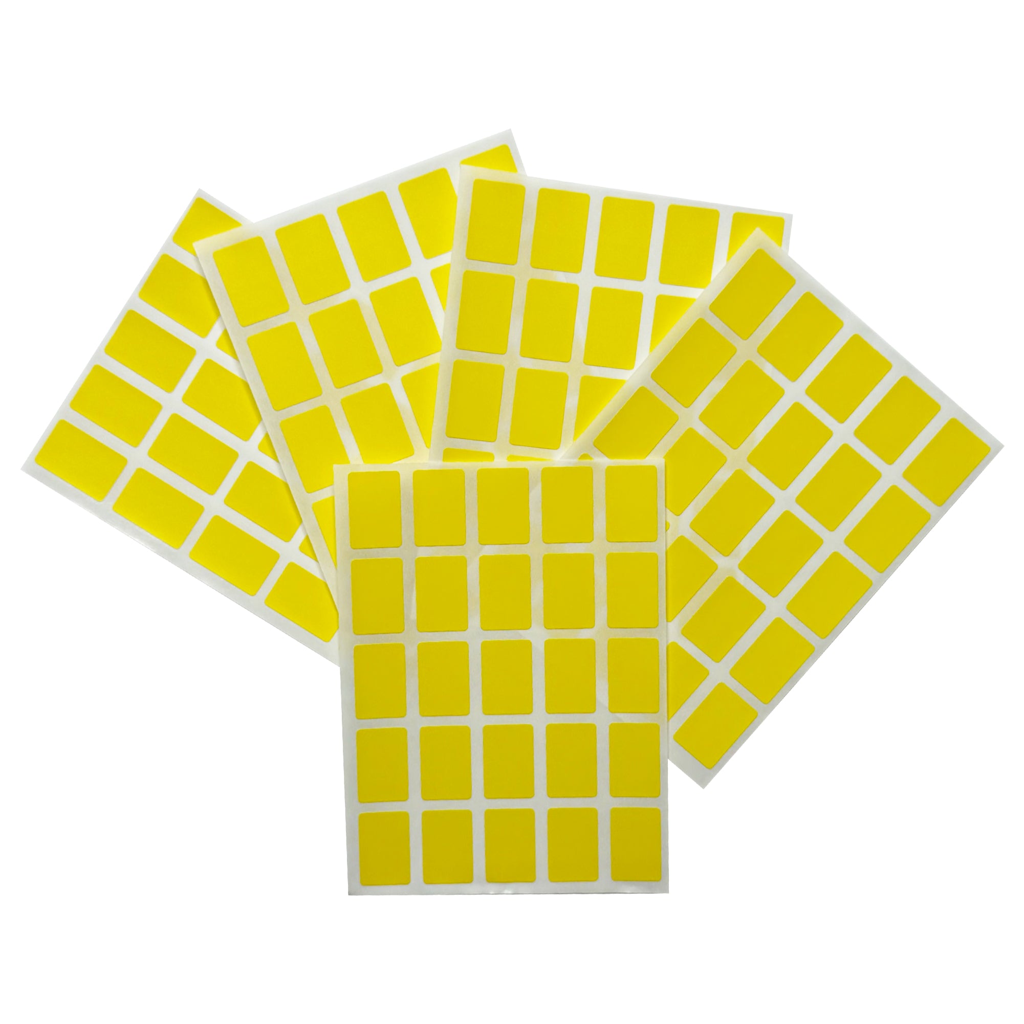 Pack of 1250 Yellow 12x18mm Rectangular Labels - Adhesive Stickers ...