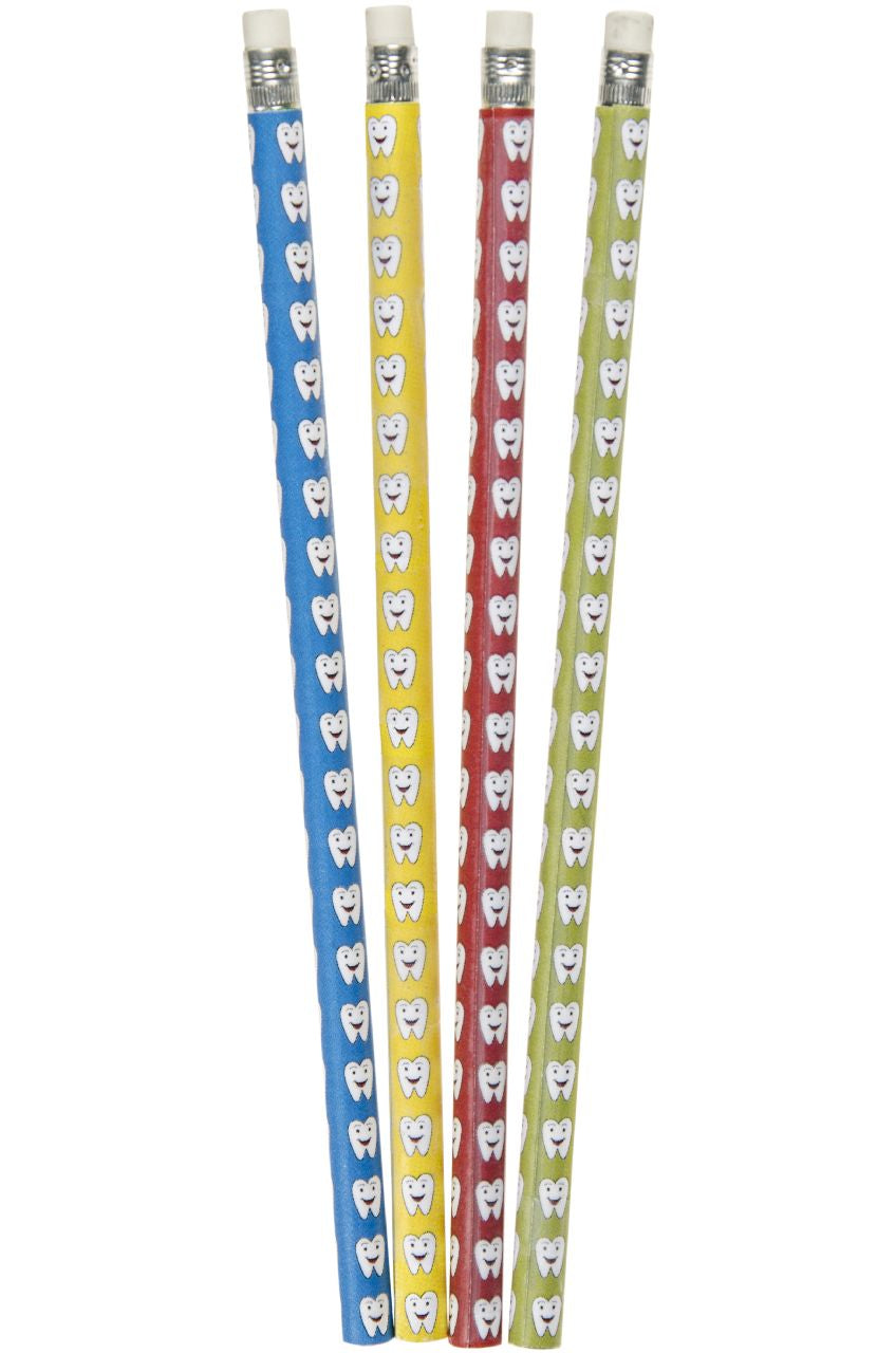 Pack of 12 Tooth Design Pencils with Eraser– Shop Inc