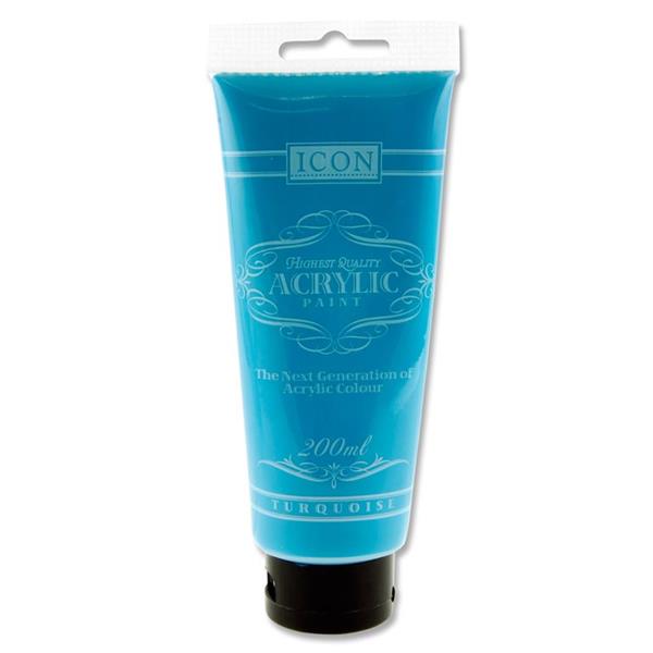 Turquoise Blue Acrylic Paint 200ml by Icon Art– Shop Inc