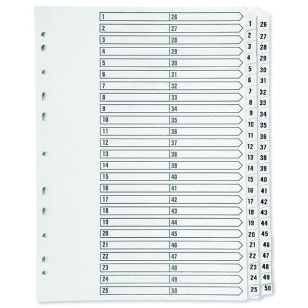 1-50 Index Multi-Punched Reinforced Board Clear Tab A4 White– Shop Inc