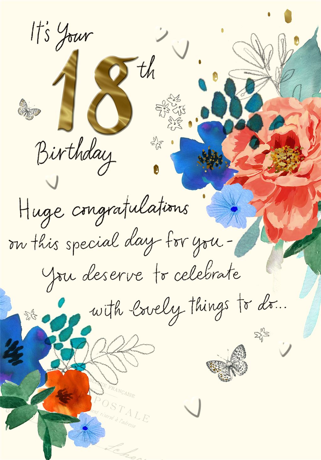 Willow Bouquet Classic Embossed Floral Design 18th Birthday Card– Shop Inc