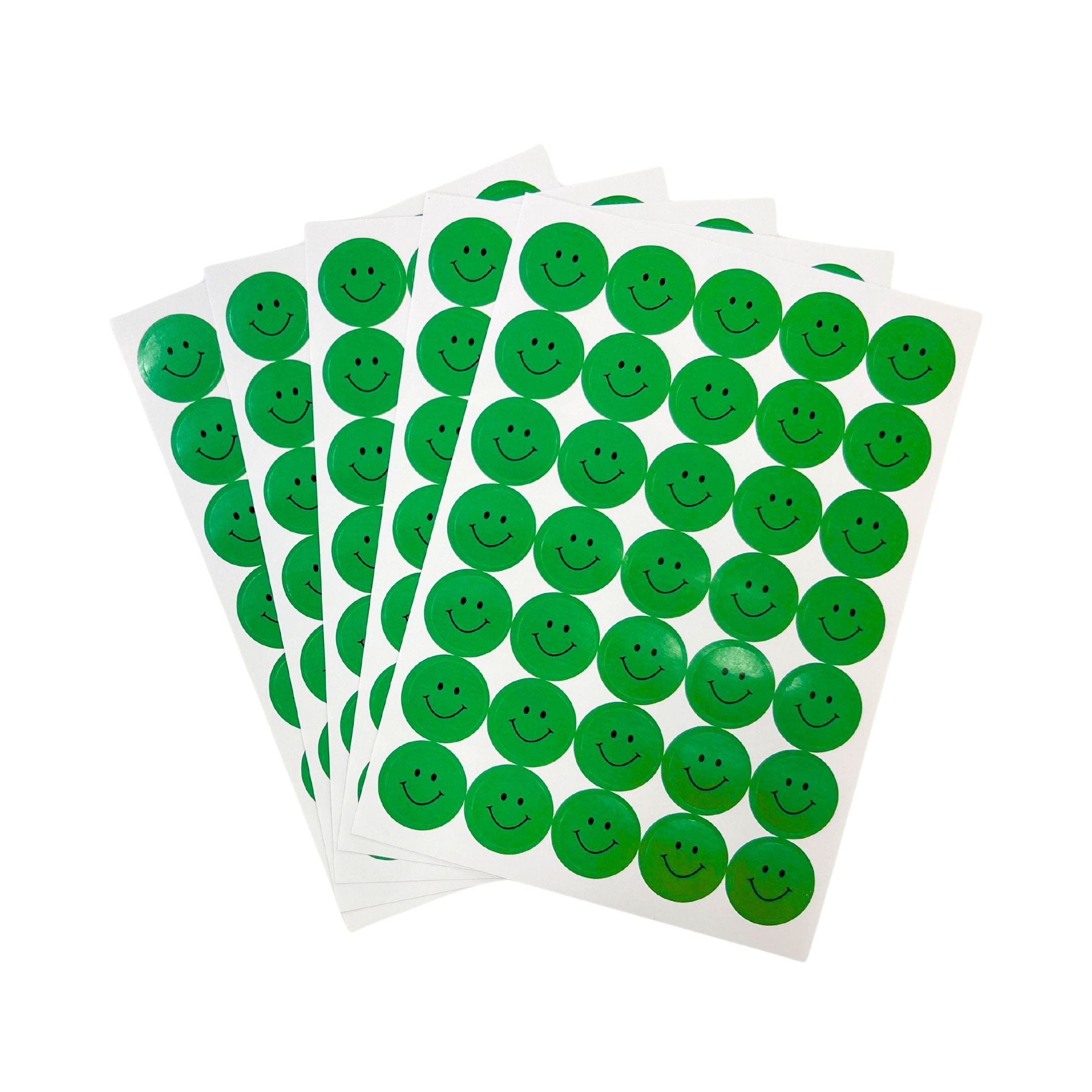 Pack of 2520 Green Smile Face 24mm Self-Adhesive Labels– Shop Inc