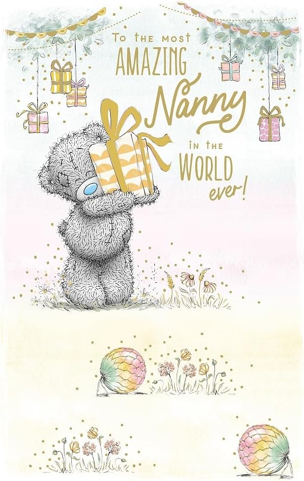 Bear Holding Gift Nanny Birthday Card– Shop Inc