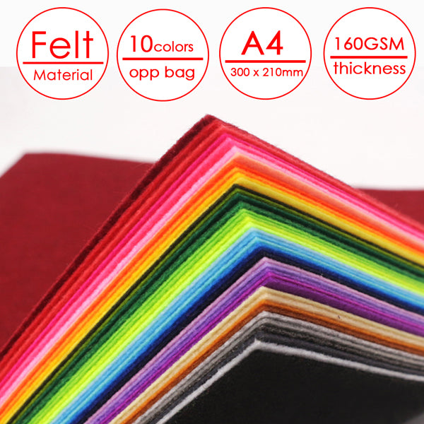 Pack of 50 Assorted Colour A4 Handmade Felt Paper– Shop Inc