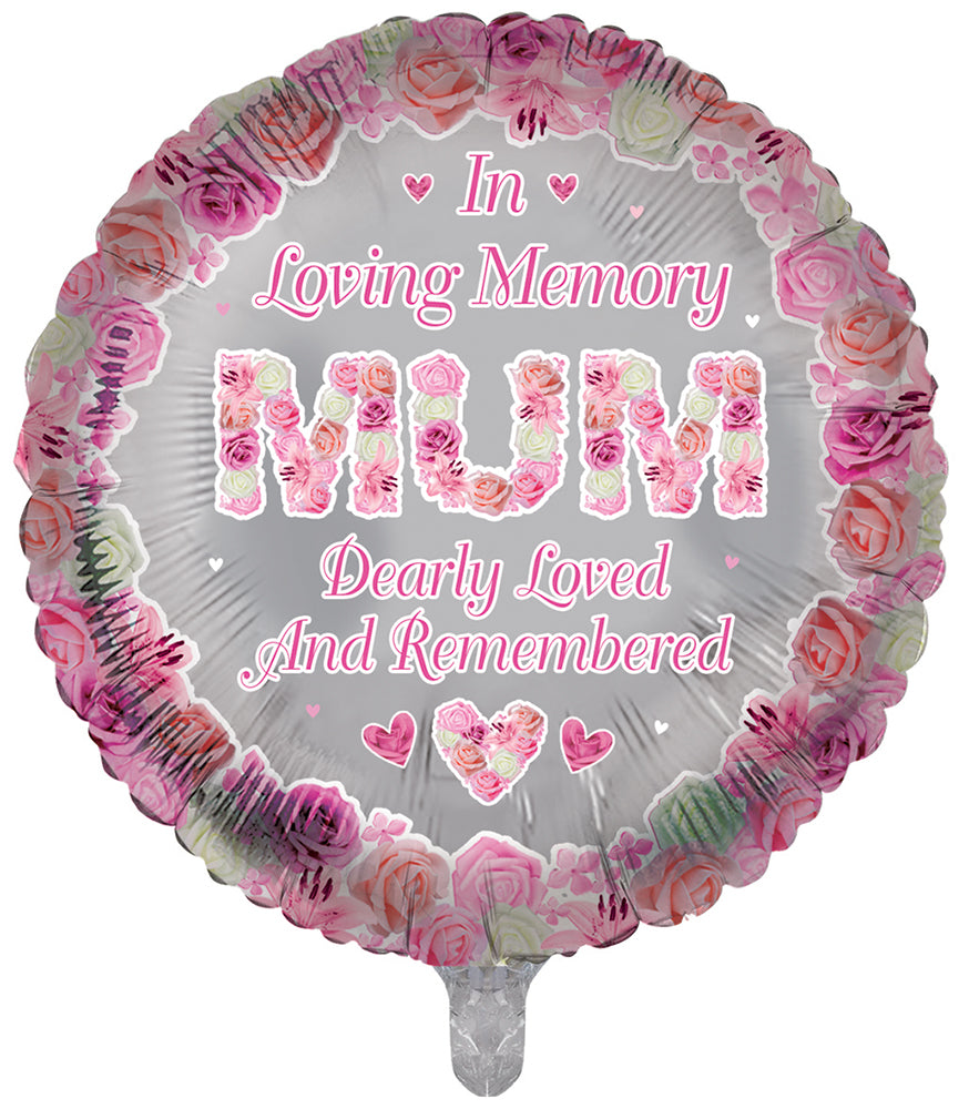 In Loving Memory of Mum Round Remembrance Balloon– Shop Inc
