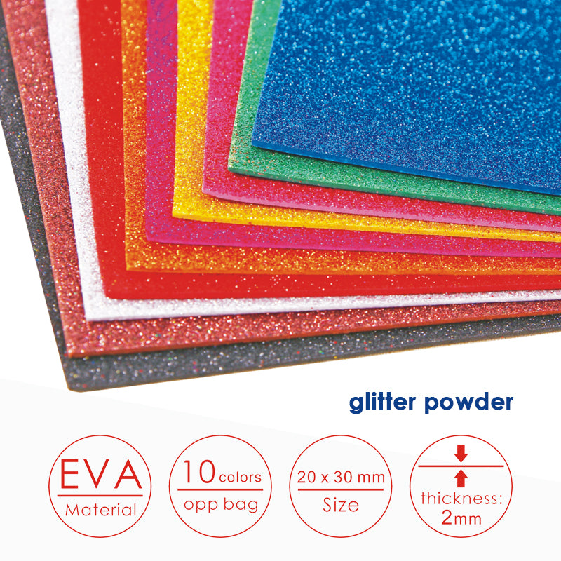 Pack of 50 20 x 30cm Glitter Eva Sponge Paper– Shop Inc