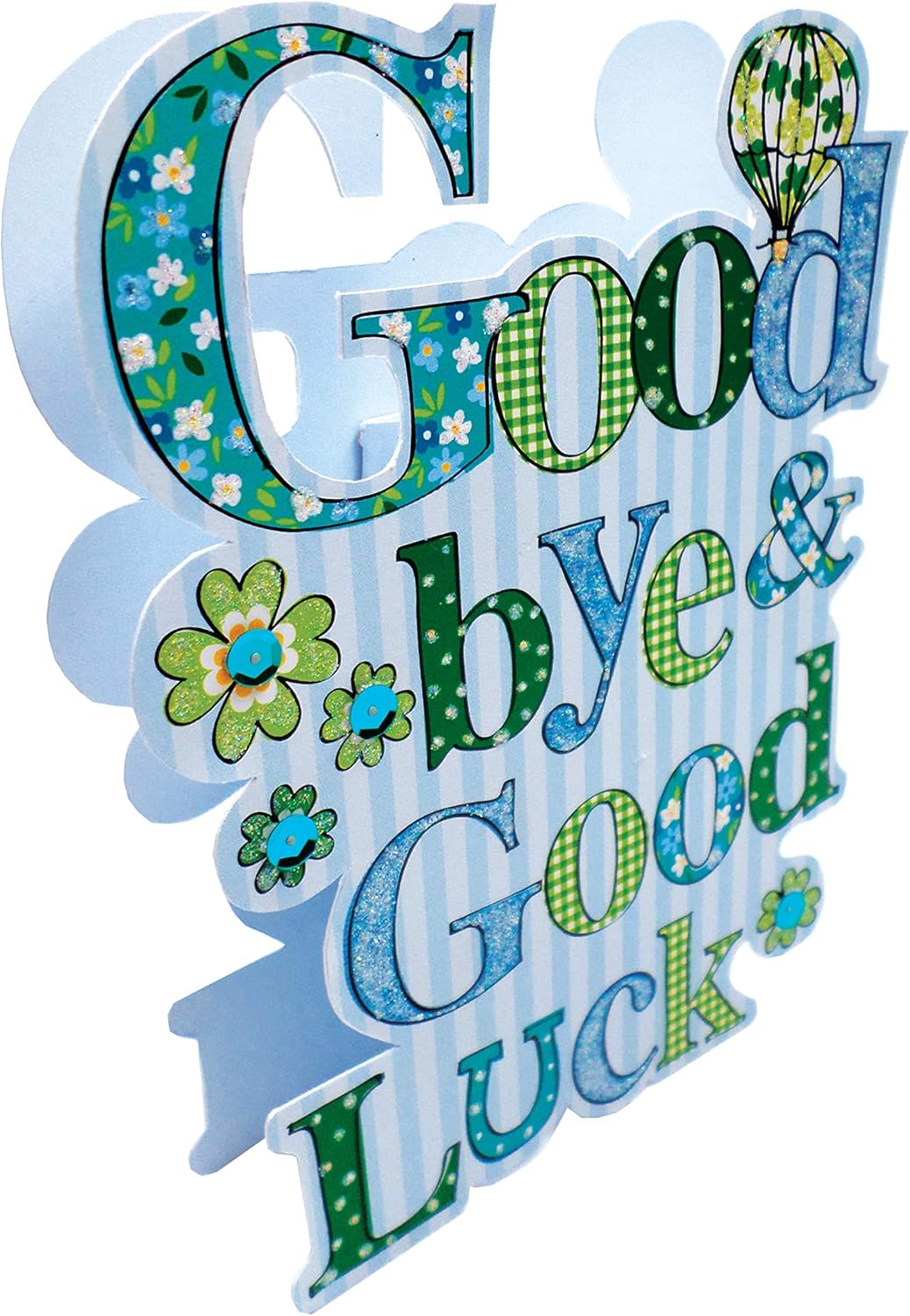Good Bye & Good Luck Leaving Glitter Finished Card– Shop Inc
