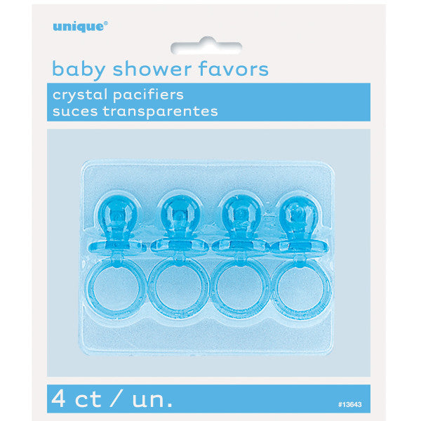 Pack of 4 2" Blue Crystal Pacifiers For Baby Shower Favors– Shop Inc