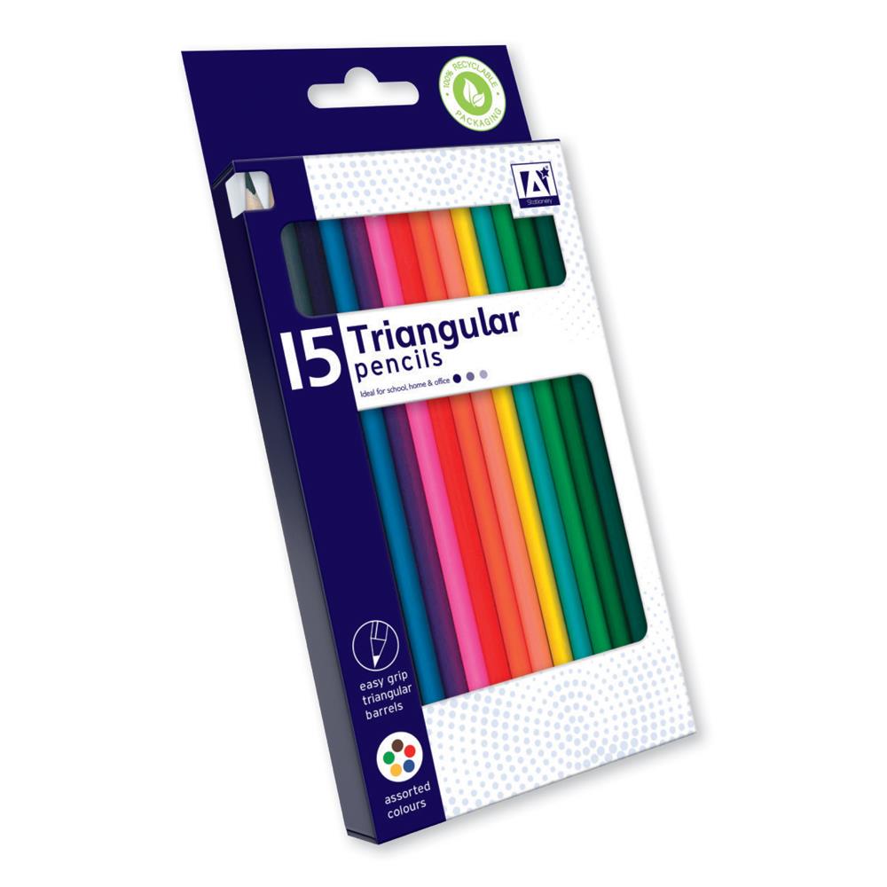 Pack of 15 Triangular Colouring Pencils– Shop Inc