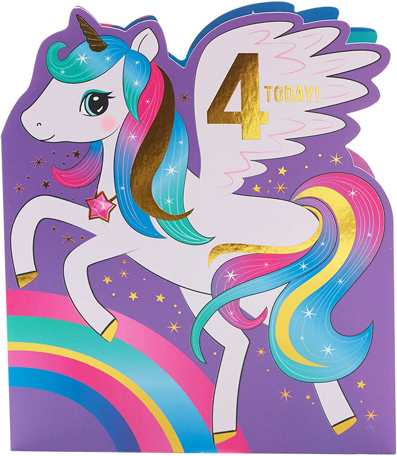4 Year Old Girl Unicorn Birthday Card 4th For Her– Shop Inc