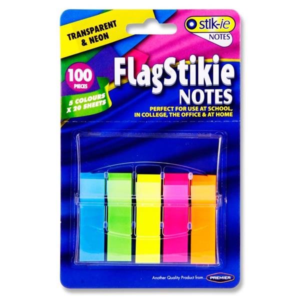 Pack of 100 Sheets Neon Pop Up Flag Page Markers by Stik-Ie– Shop Inc